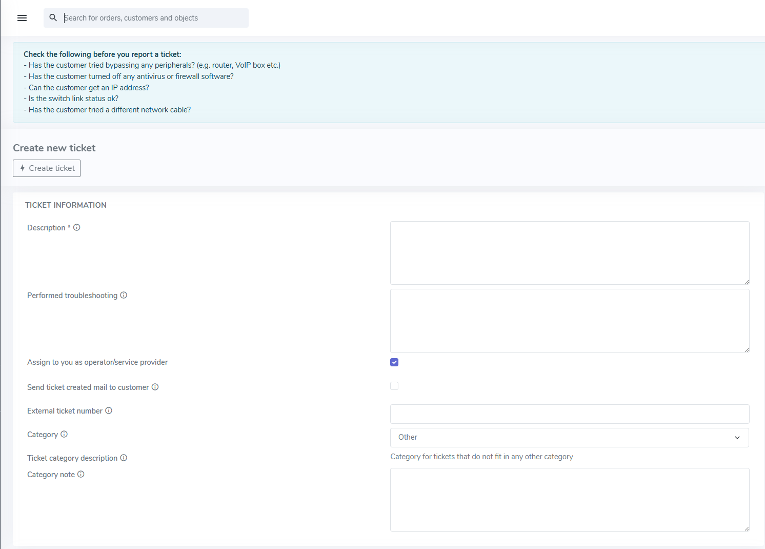 How to Create a Ticket as a Service Provider