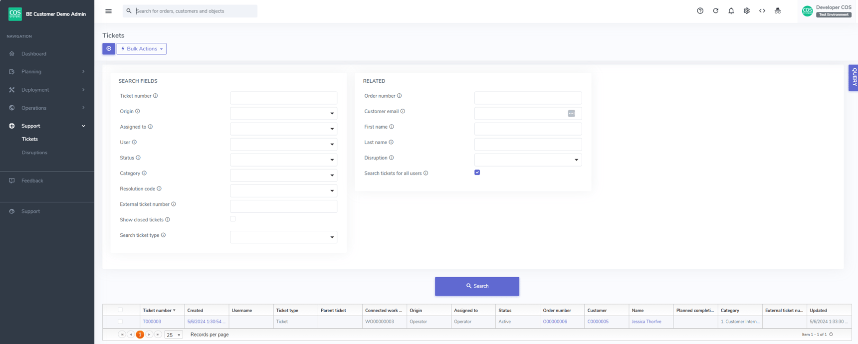 An Overview of COS Business Engine's Ticketing System