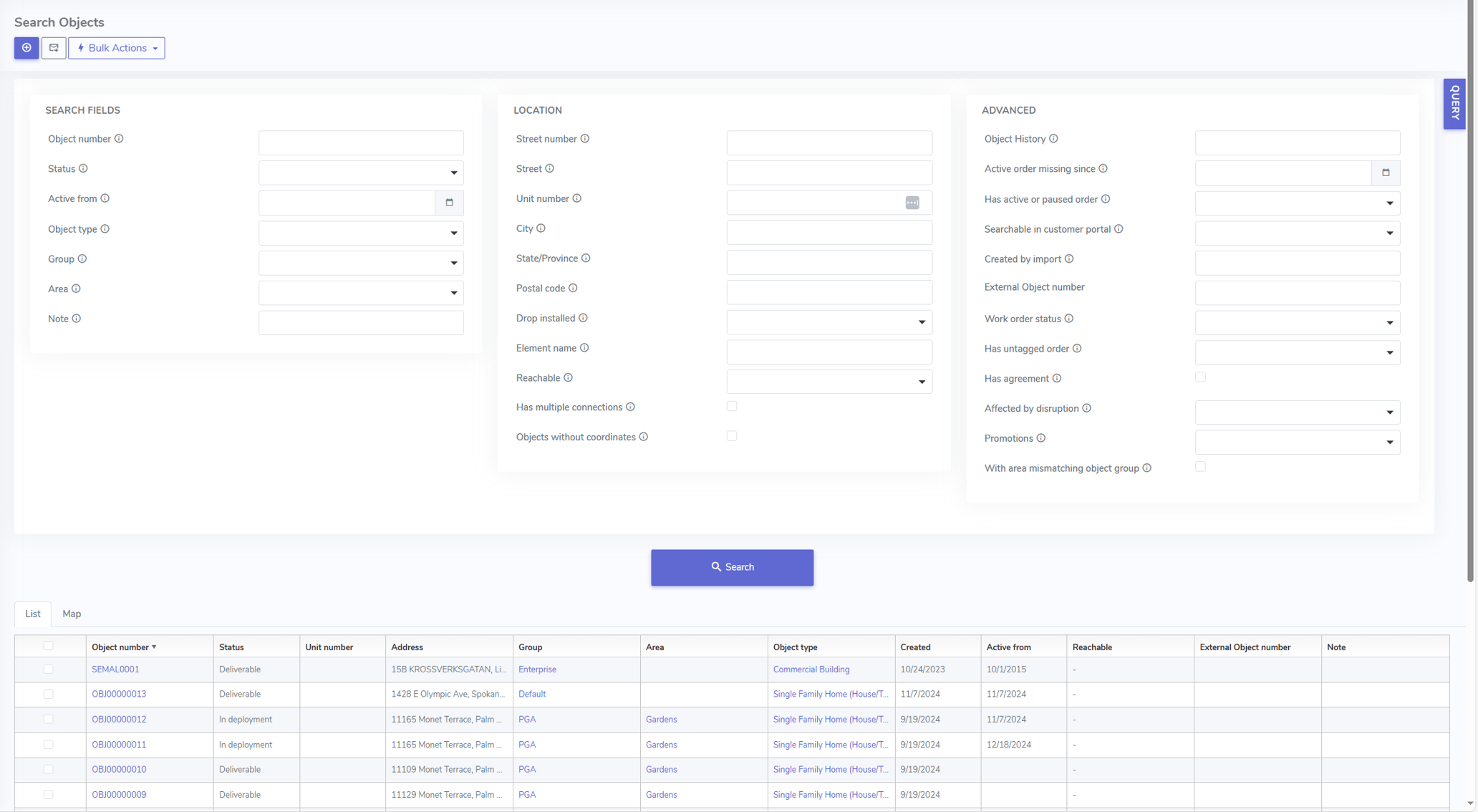 An Overview of the Objects Page in Business Engine