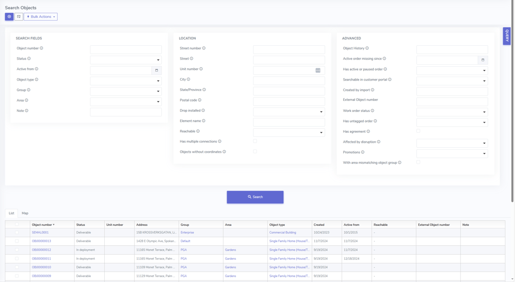 An Overview of the Objects Page in Business Engine